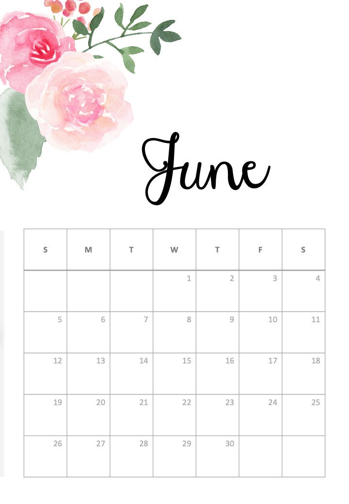 2022 Printable Floral Calendar - Etsy