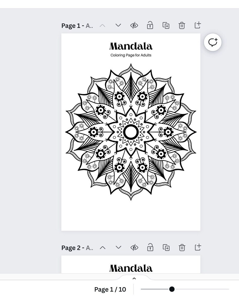 Mandala Adult Colouring Pages Digital Download Pdf 10 Pages - Etsy ...