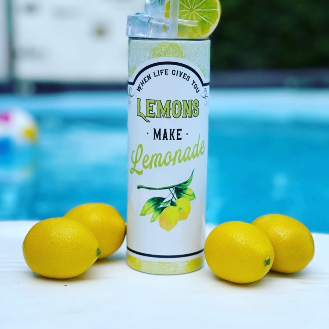 Lemonade Tumbler When Life Gives Lemons Lemon and Ice Topper Topper Lid ...