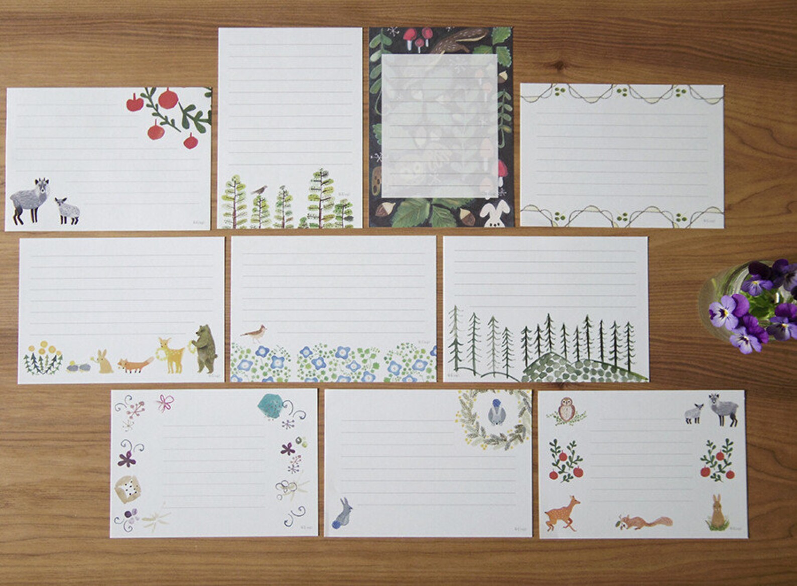 10 Patterns X 4 Pcs, Total 40 Pages Memo, Stationery Memo Pads, Nature ...