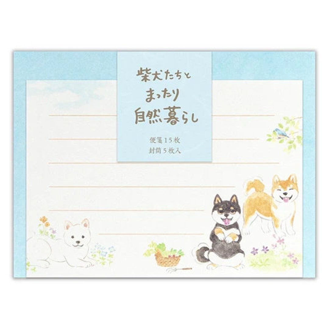 Japanese Lovely Dog Letter Writing Set, Letter Writing Stationery Set ...