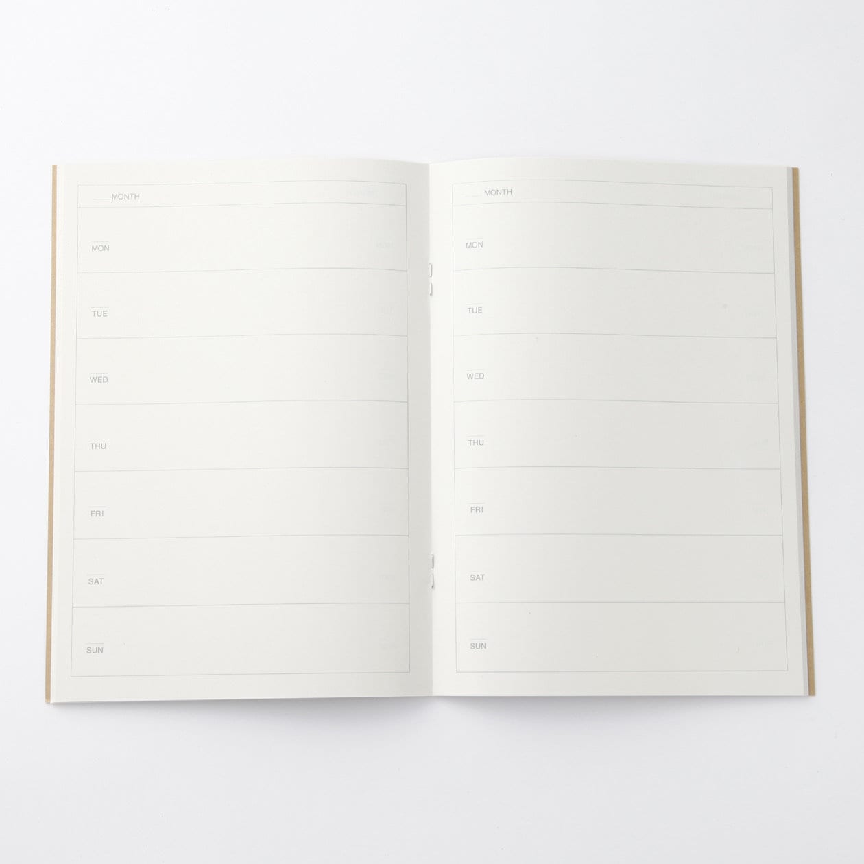 Muji A5 Kraft Weekly Planner, Notebook, Schedule, Free Style, Dateless ...