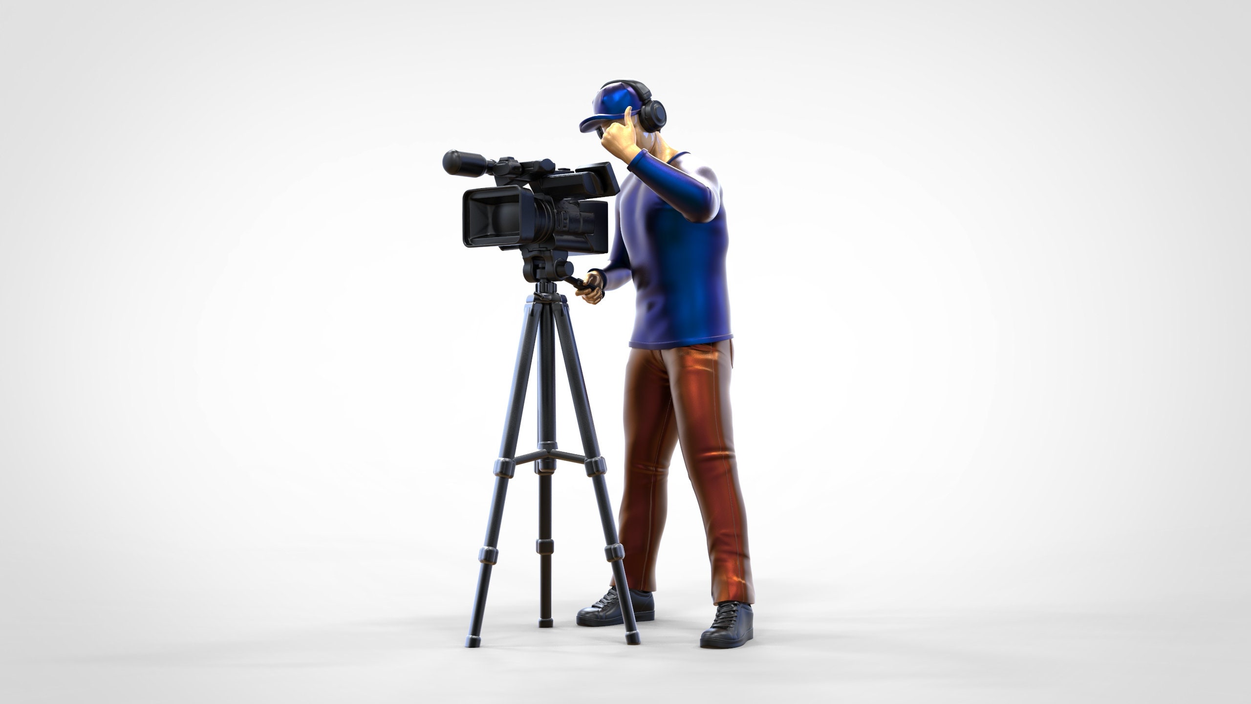 N2 Cameraman not a Physical Product With Hat and Headphone Camera on a ...