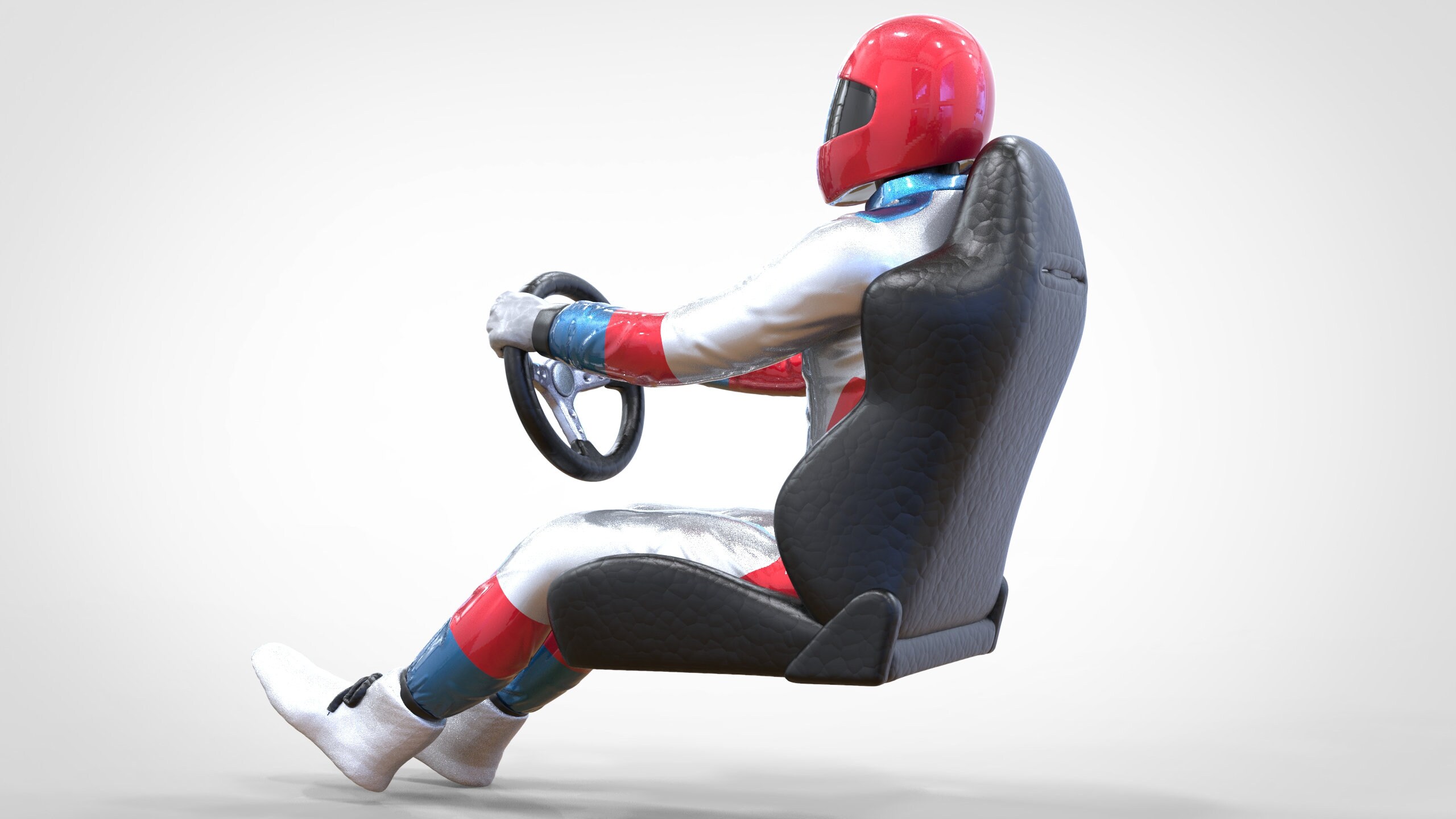 Race Driver Miniature 1/64 Scale STL File: Diorama Figurine With ...
