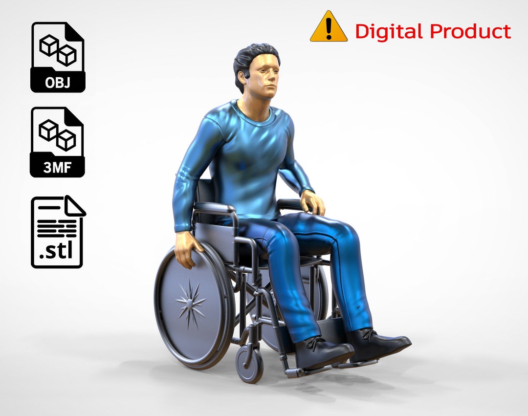Wheelchair Miniature: 3D Print Model for Diorama (STL, OBJ, 3MF) - Etsy