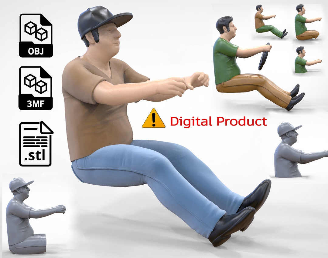 1/64 Scale Driver Miniature With Steering Wheel STL File (3D Print File ...