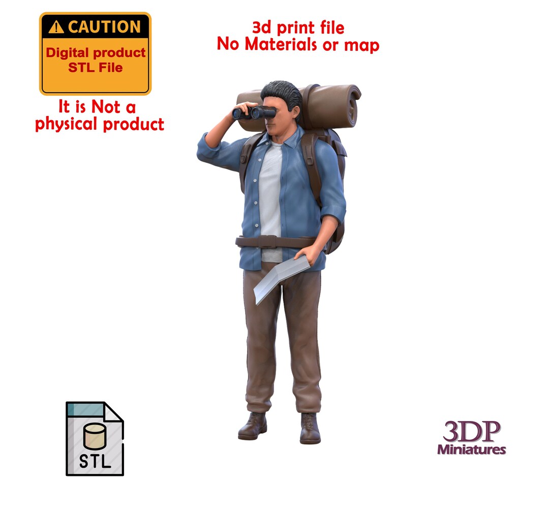 N4 Hiker With Binoculars STL Files: Digital Products and 3d Printer ...