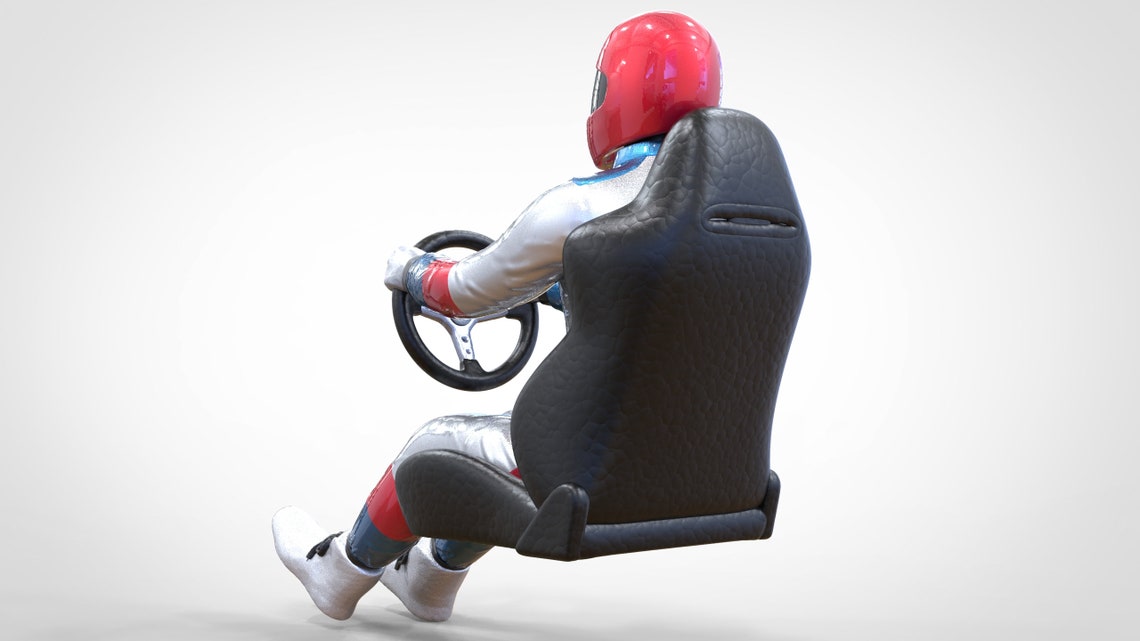 Race Driver Miniature 1/64 Scale STL File: Diorama Figurine With ...