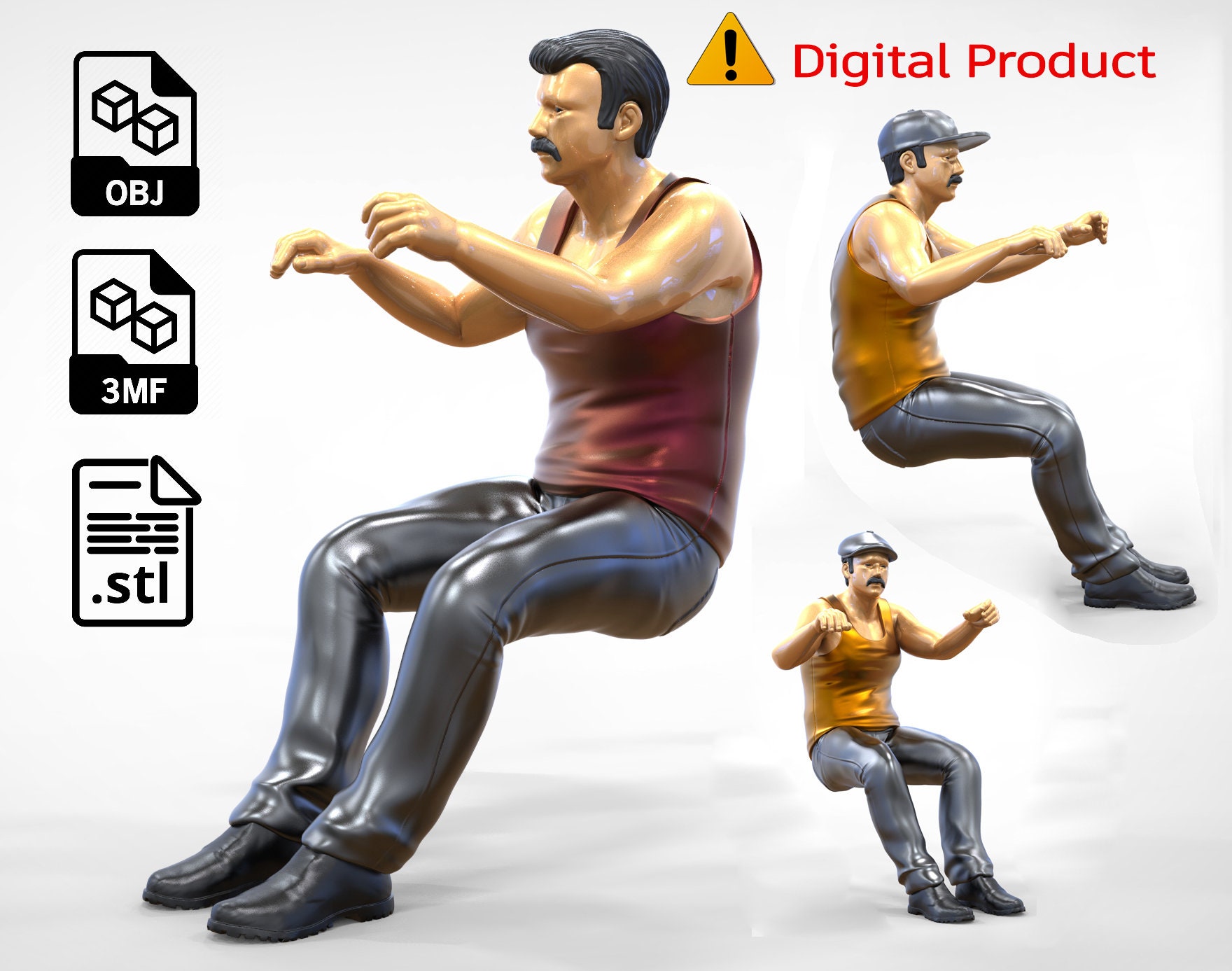 Truck Driver Figurine: 3D Print STL File for Diorama - Etsy