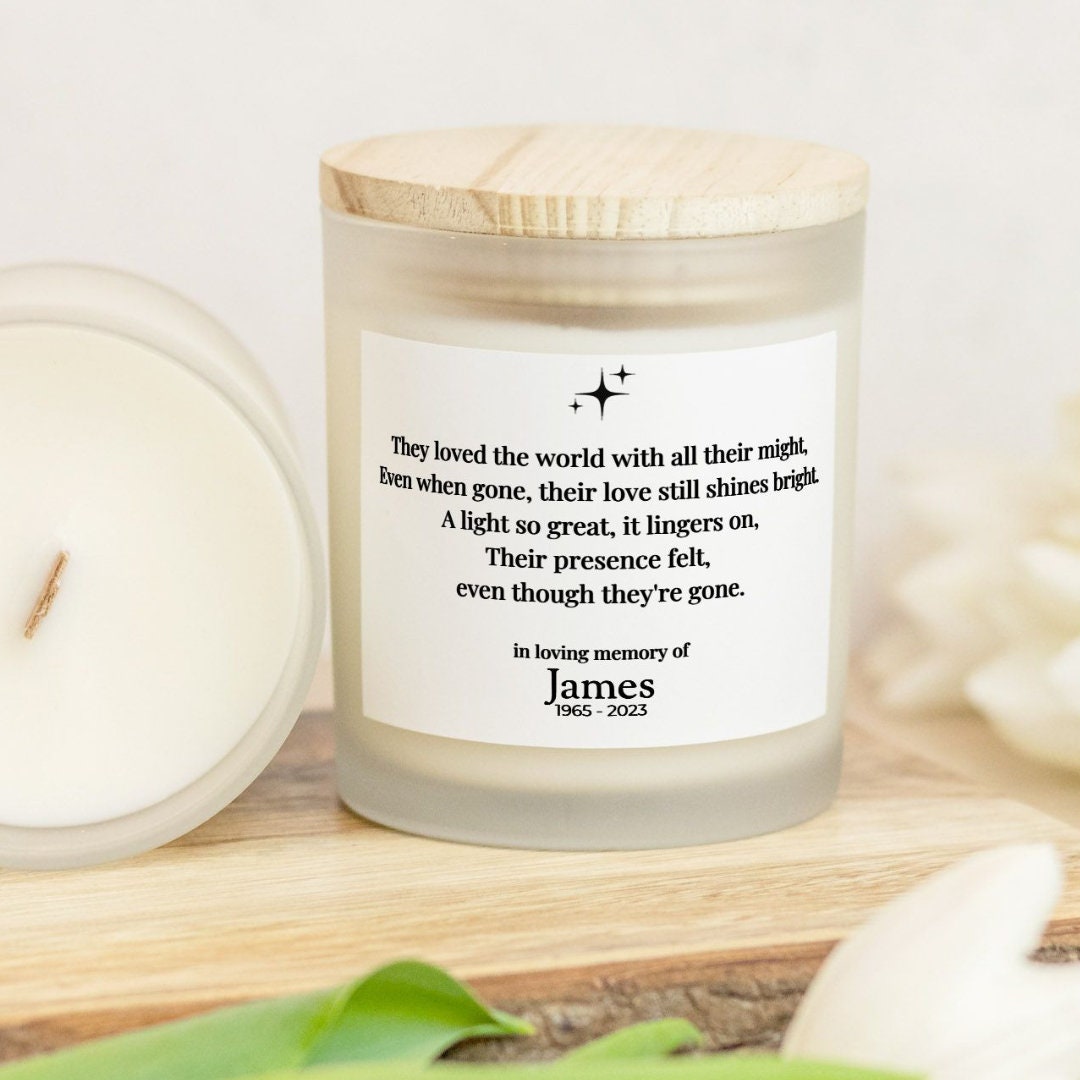 In Loving Memory Custom Memorial Candle in Loving Memory - Etsy
