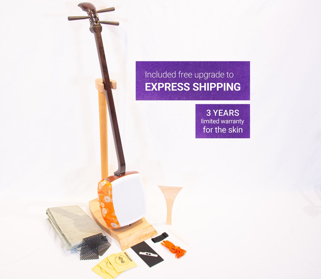 Antique Nagauta Shamisen Kouki, Hosozao 23mm, Rindou and Big Zagane ...