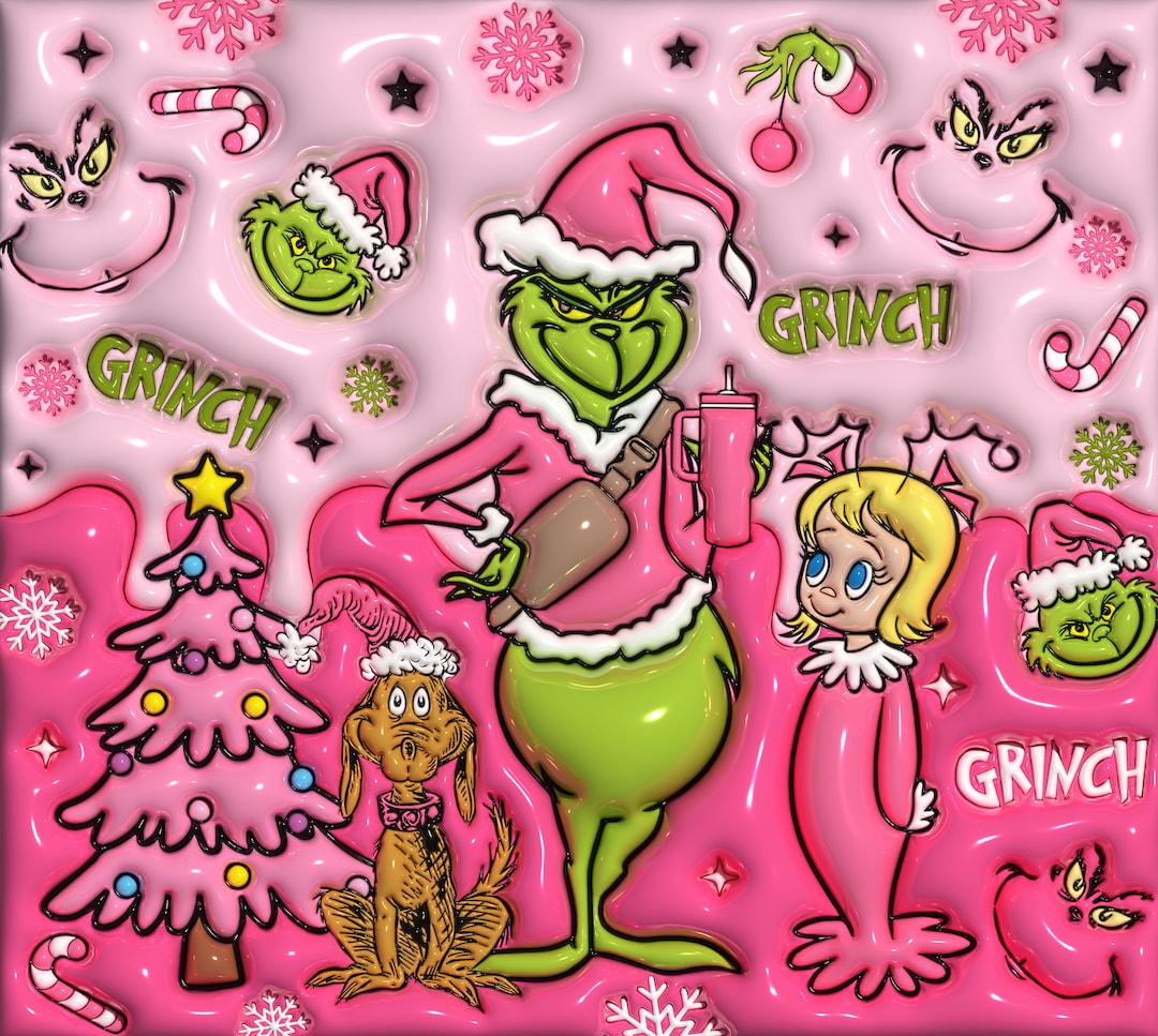 Pink Grinch 20 Ounce Tumbler Wrap - Etsy