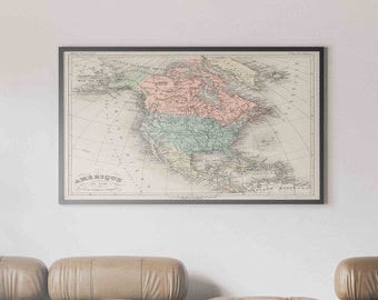 Map of the World 1836 - Etsy