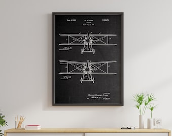 Biplane Patent Print Airplane Poster Aviation Art - Etsy