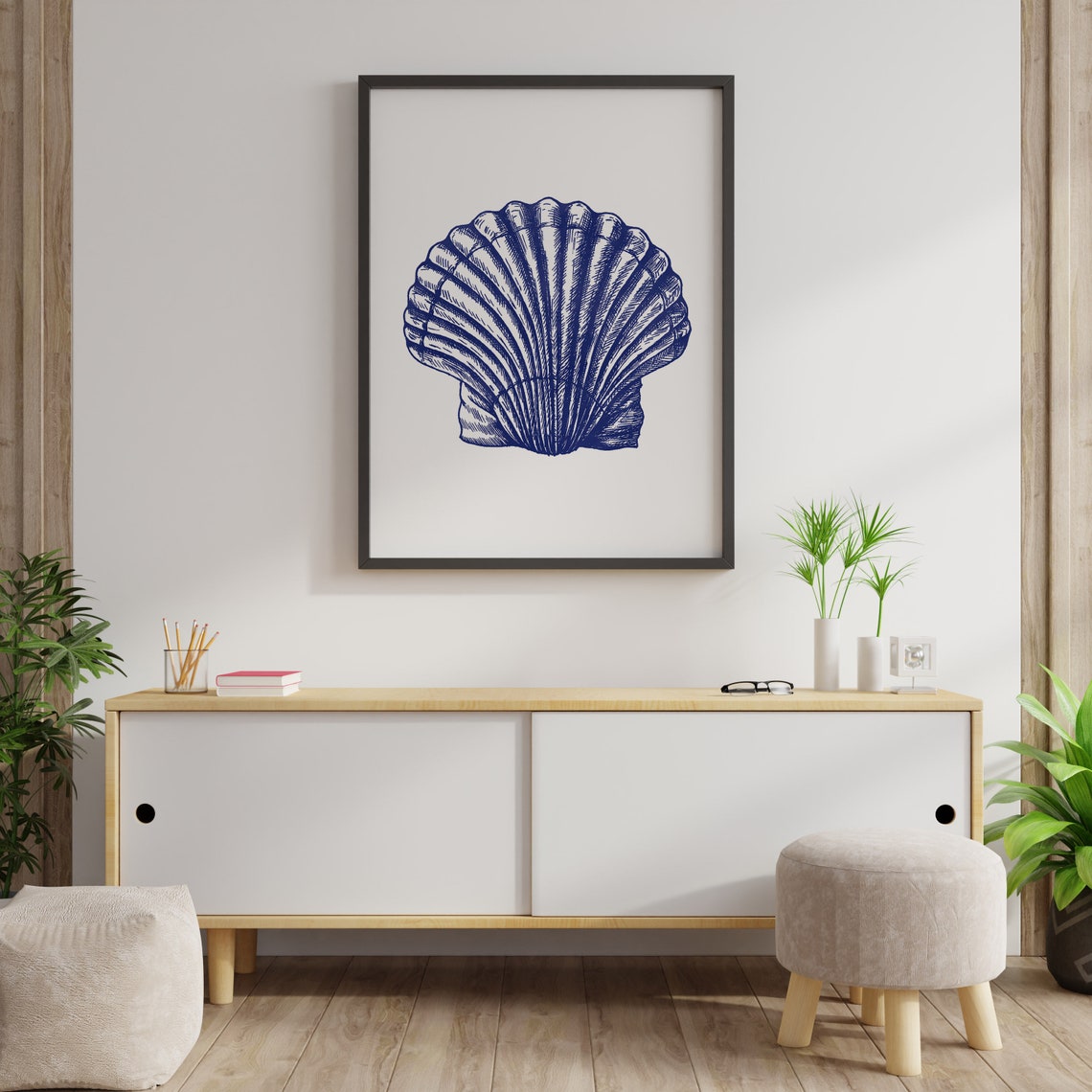 Nautical Wall Art Set of 4 • Coastal Wall Art • Nautical Decor • Blue ...