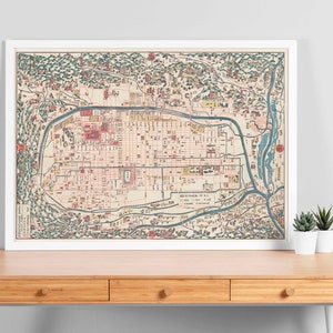 Vintage Kyoto Map Art (1863) - Vintage Map Print, Old Map Art, Vintage ...