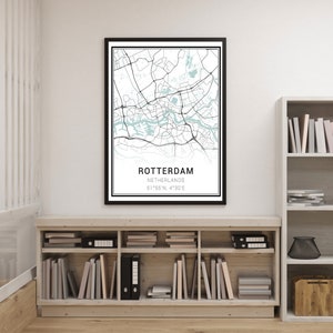 Rotterdam Map Art Print • Netherlands Rotterdam City Map Poster ...