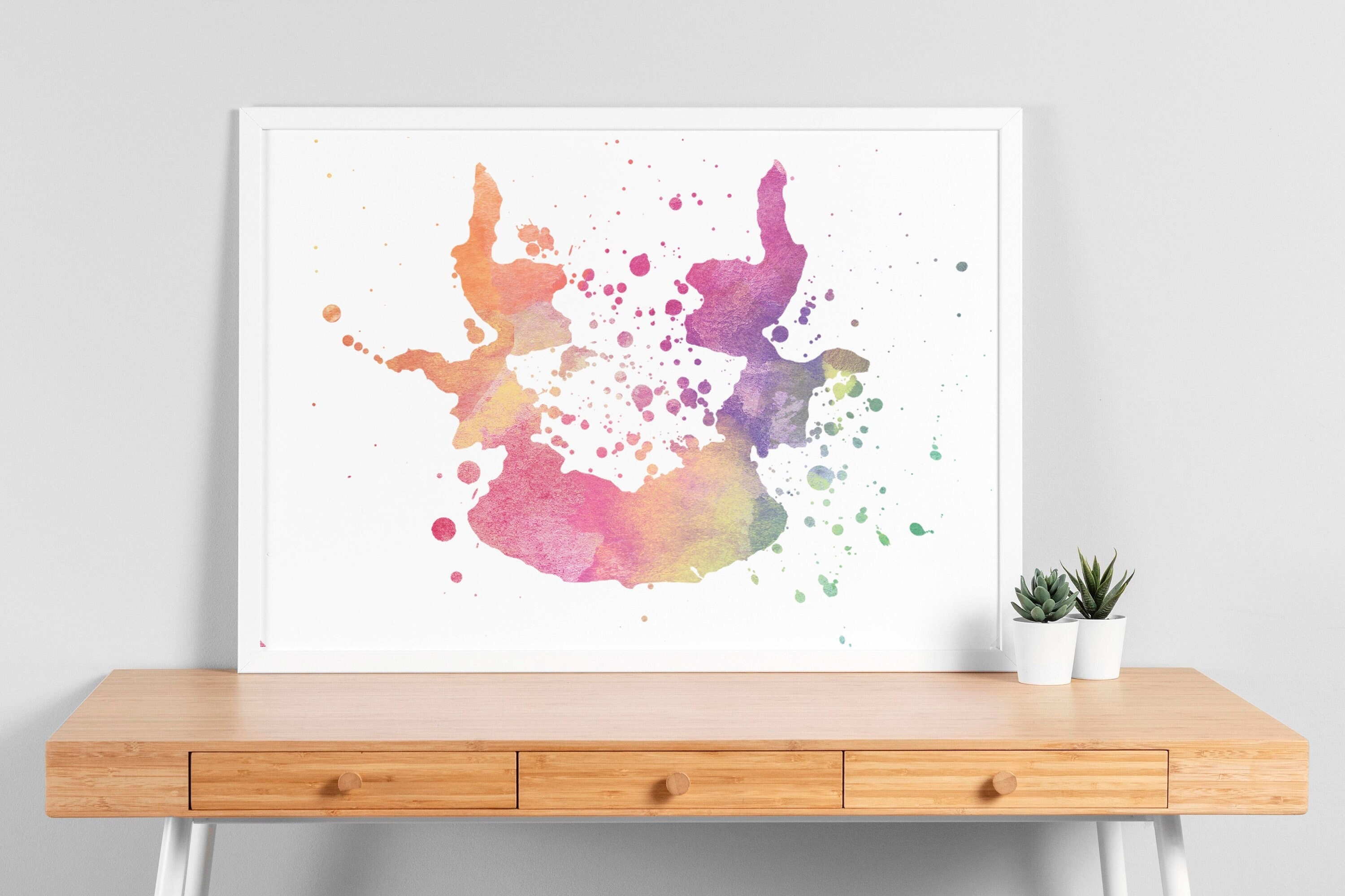 Watercolor Rorschach Inkblot Test Card 7 Medical Clinic Art - Etsy