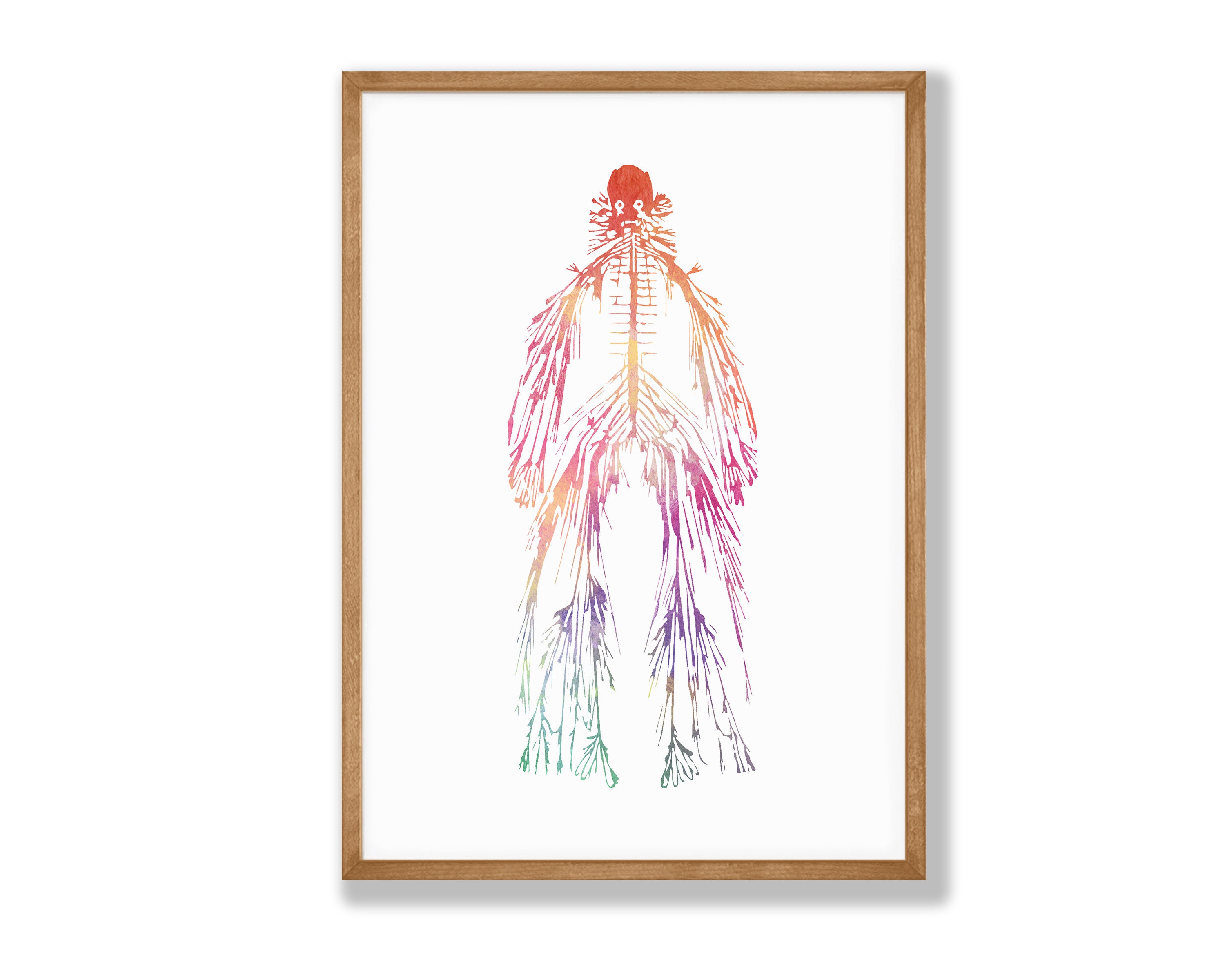 Watercolor Human Nervous System Print, Nerve Cells, Neurology Wall Art ...