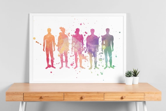 Watercolor Male Body Shapes Poster Human Anatomy Print - Etsy