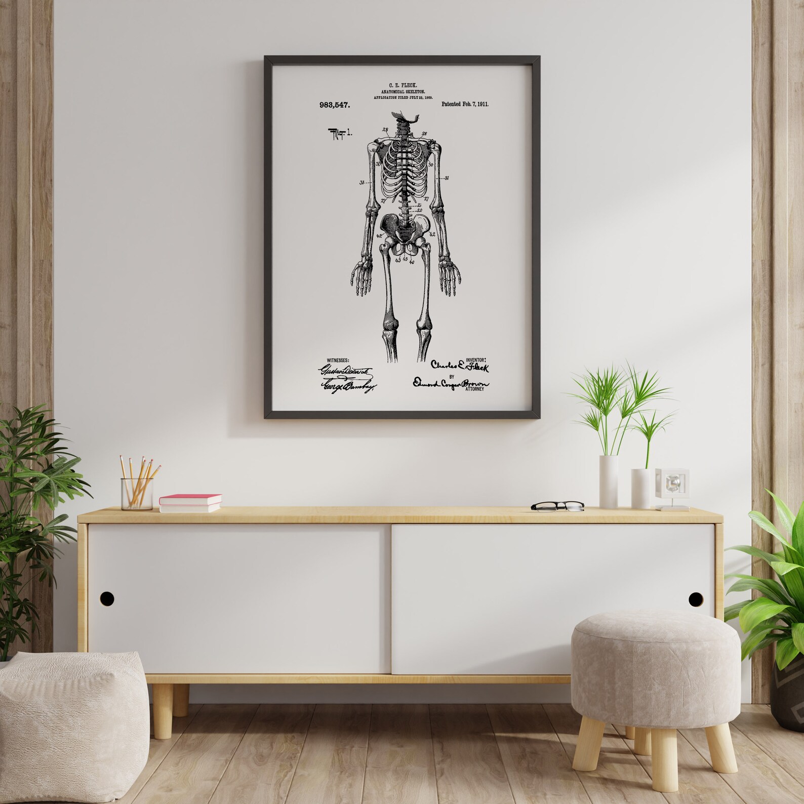 Vintage Anatomy Patent Prints - Medical School Decor, Human Skeleton ...