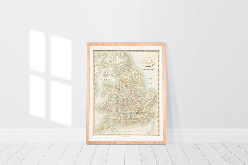 A New Map of England 1811 Vintage Map Print England Map - Etsy