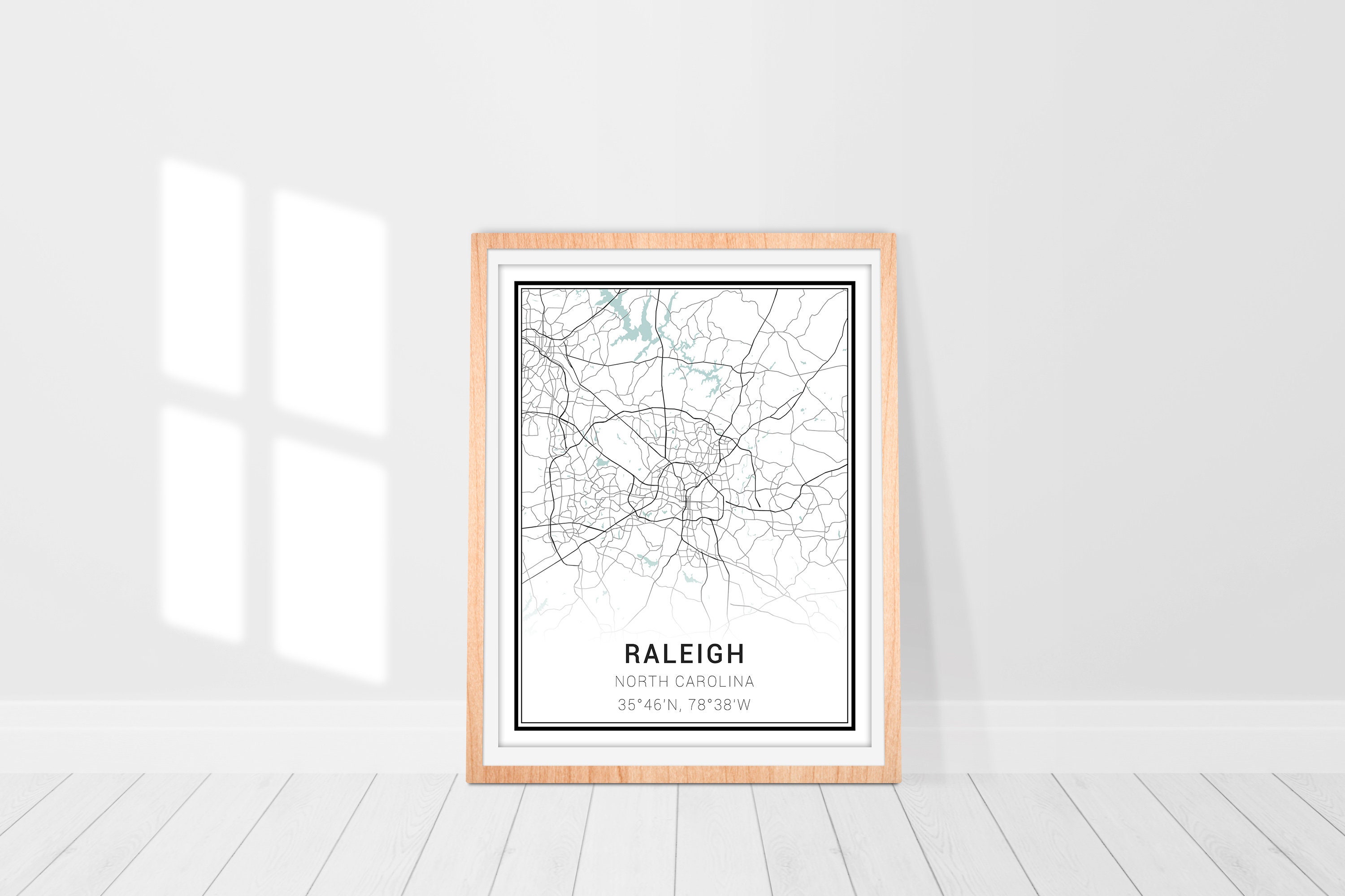 Raleigh Map Print Raleigh City Map Raleigh Poster Raleigh Wall Art ...