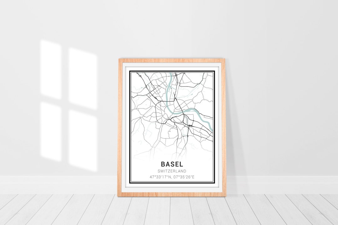 Basel City Map Print - Switzerland Basel Poster Gift - Basel Wall Art ...