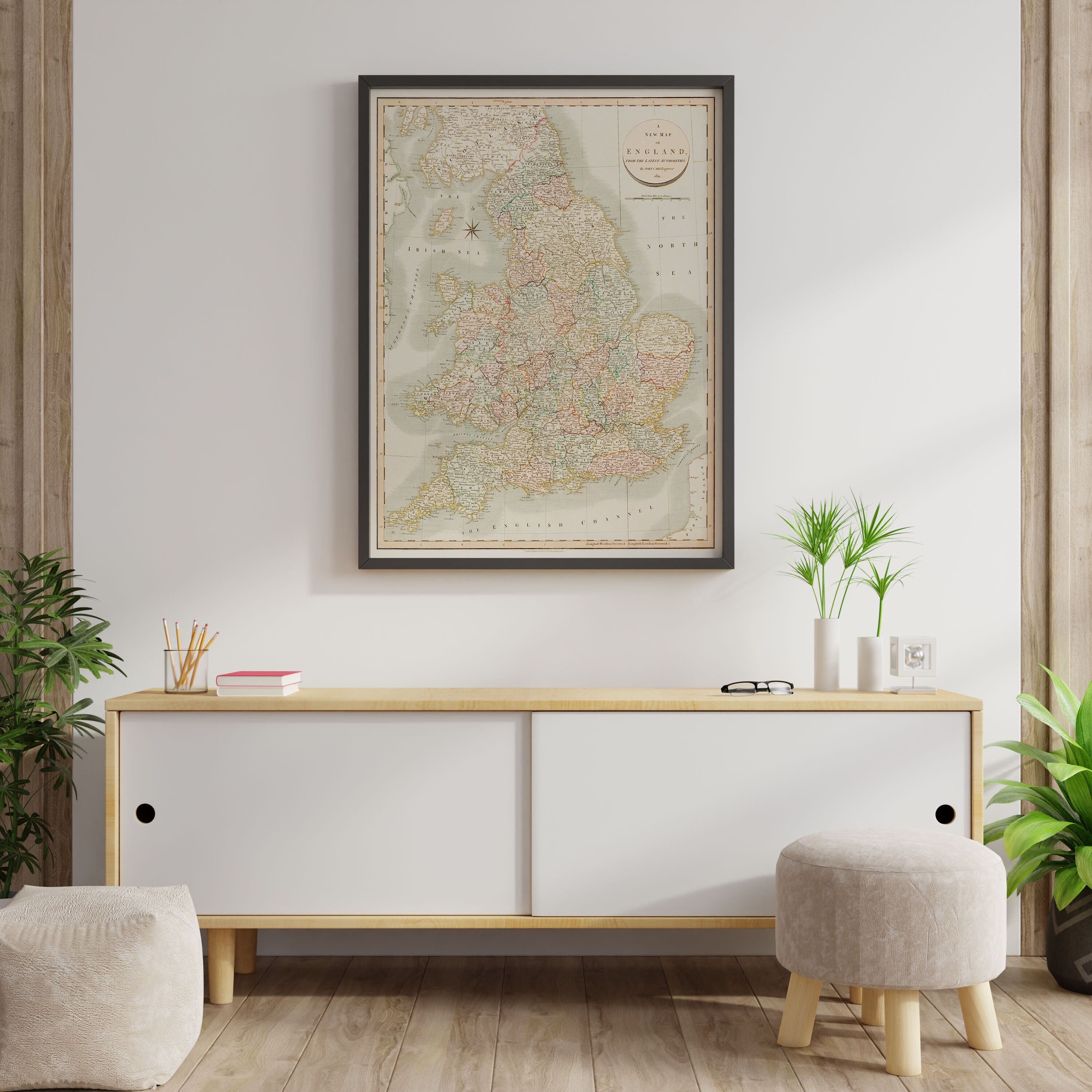 A New Map of England 1811 Vintage Map Print England Map - Etsy