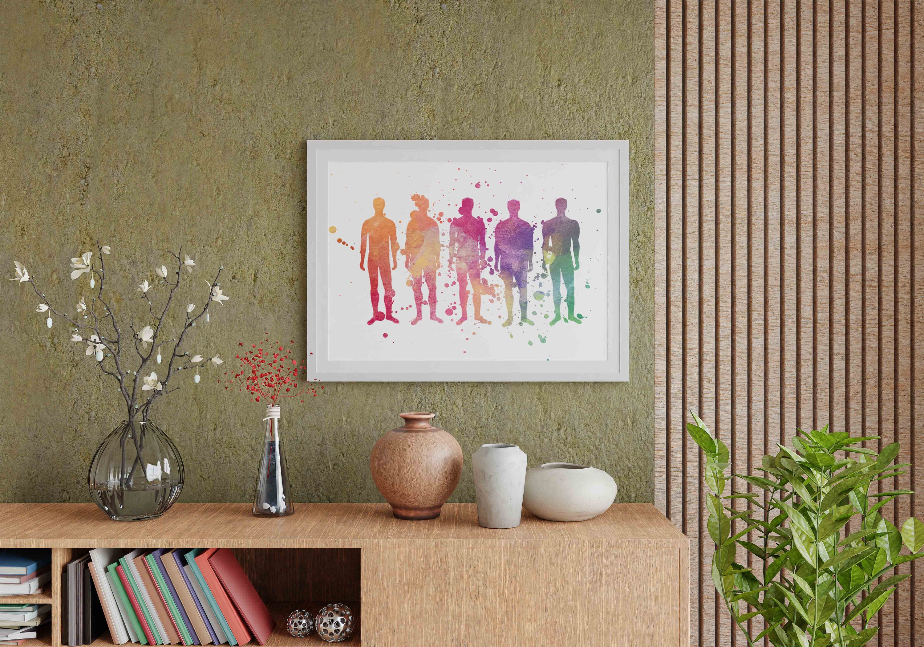 Watercolor Male Body Shapes Poster Human Anatomy Print - Etsy