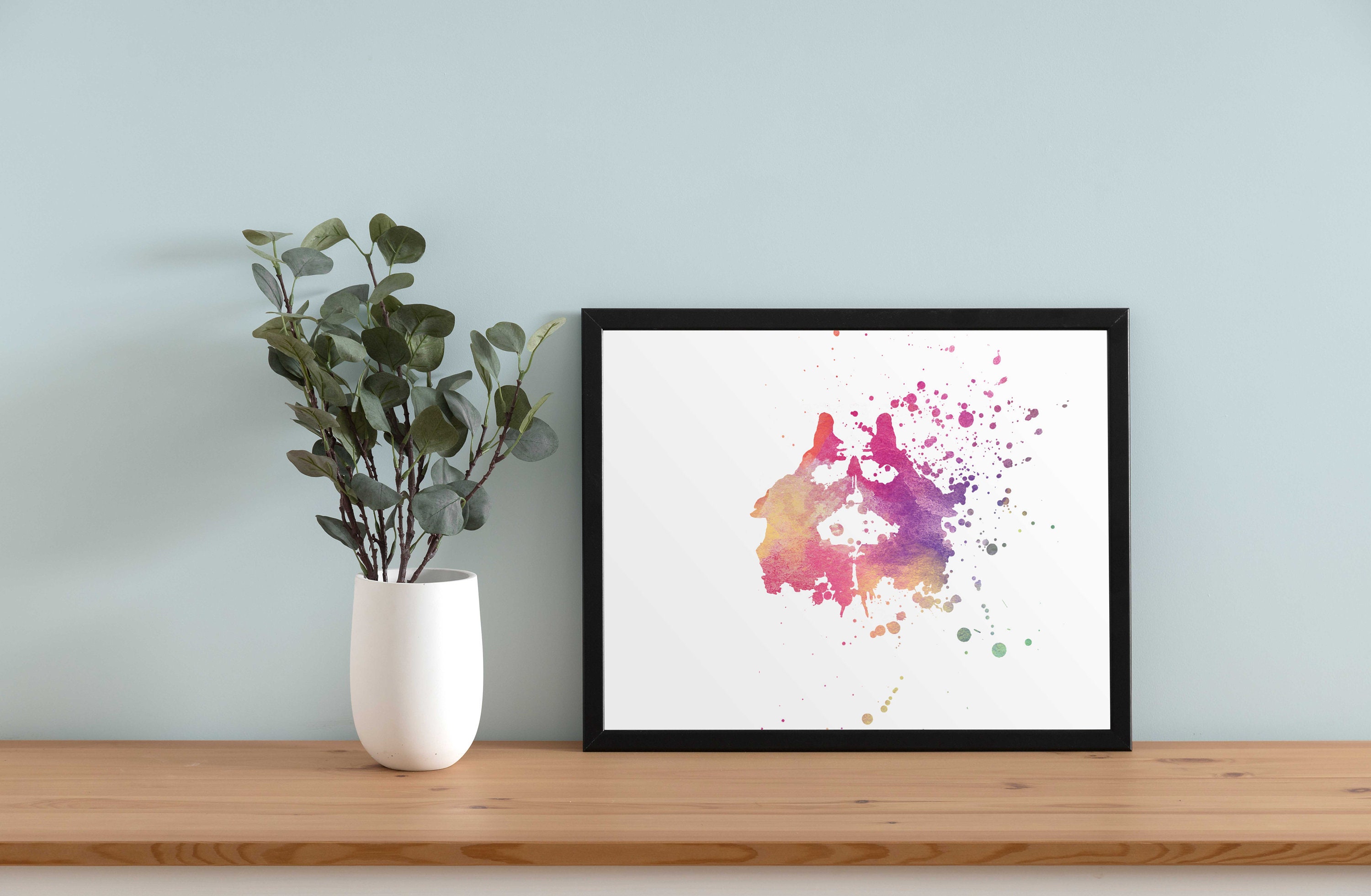 Watercolor Rorschach Inkblot Test Card Set of 10, Medical Clinic Art ...