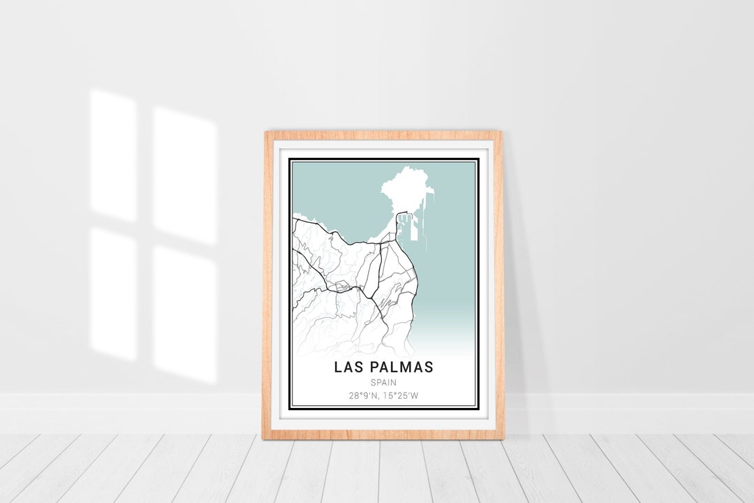 Las Palmas Map Art Print • Spain Las Palmas City Map Poster • Las ...