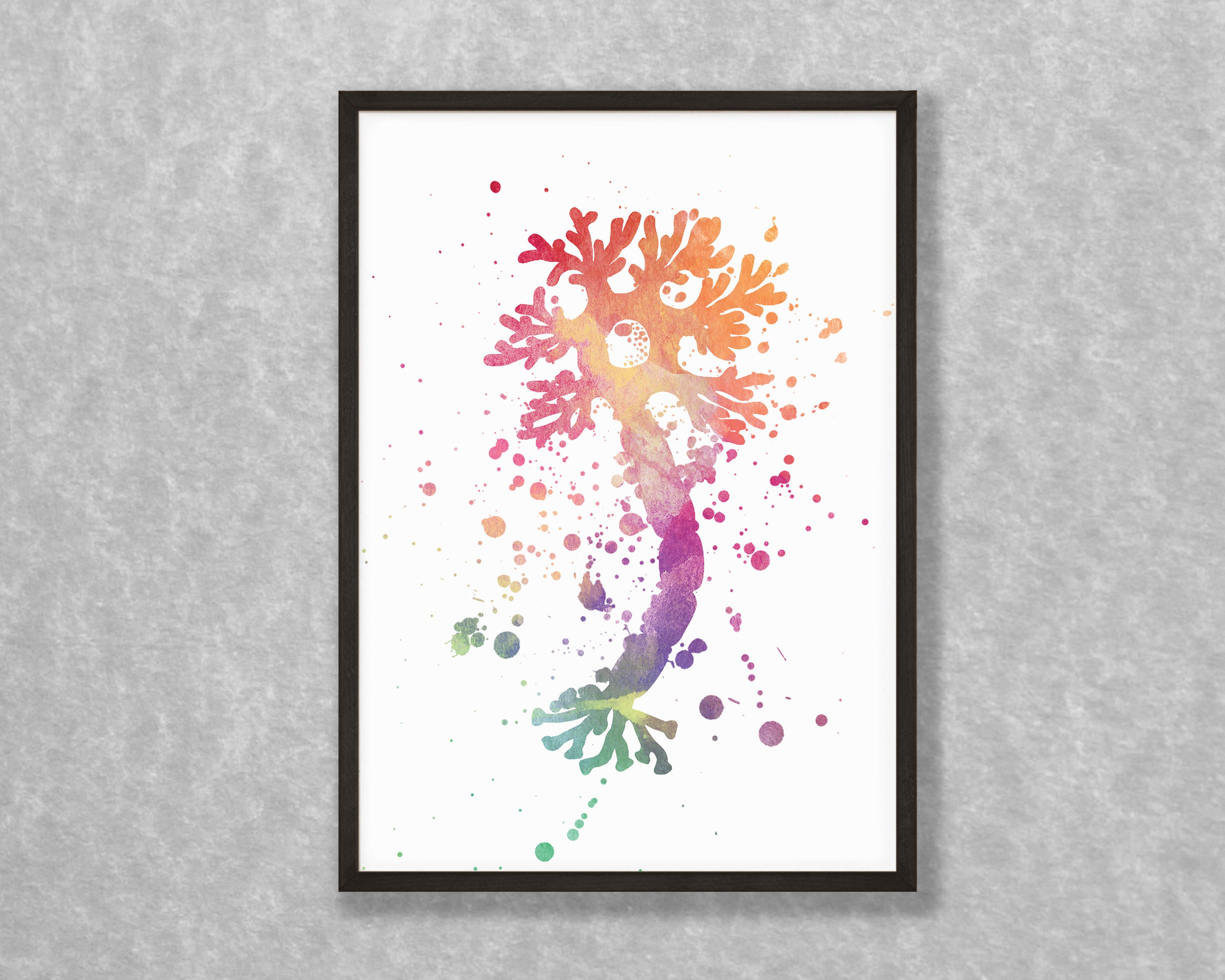 Watercolor Motor Neuron Print Brain Wall Art Science and - Etsy