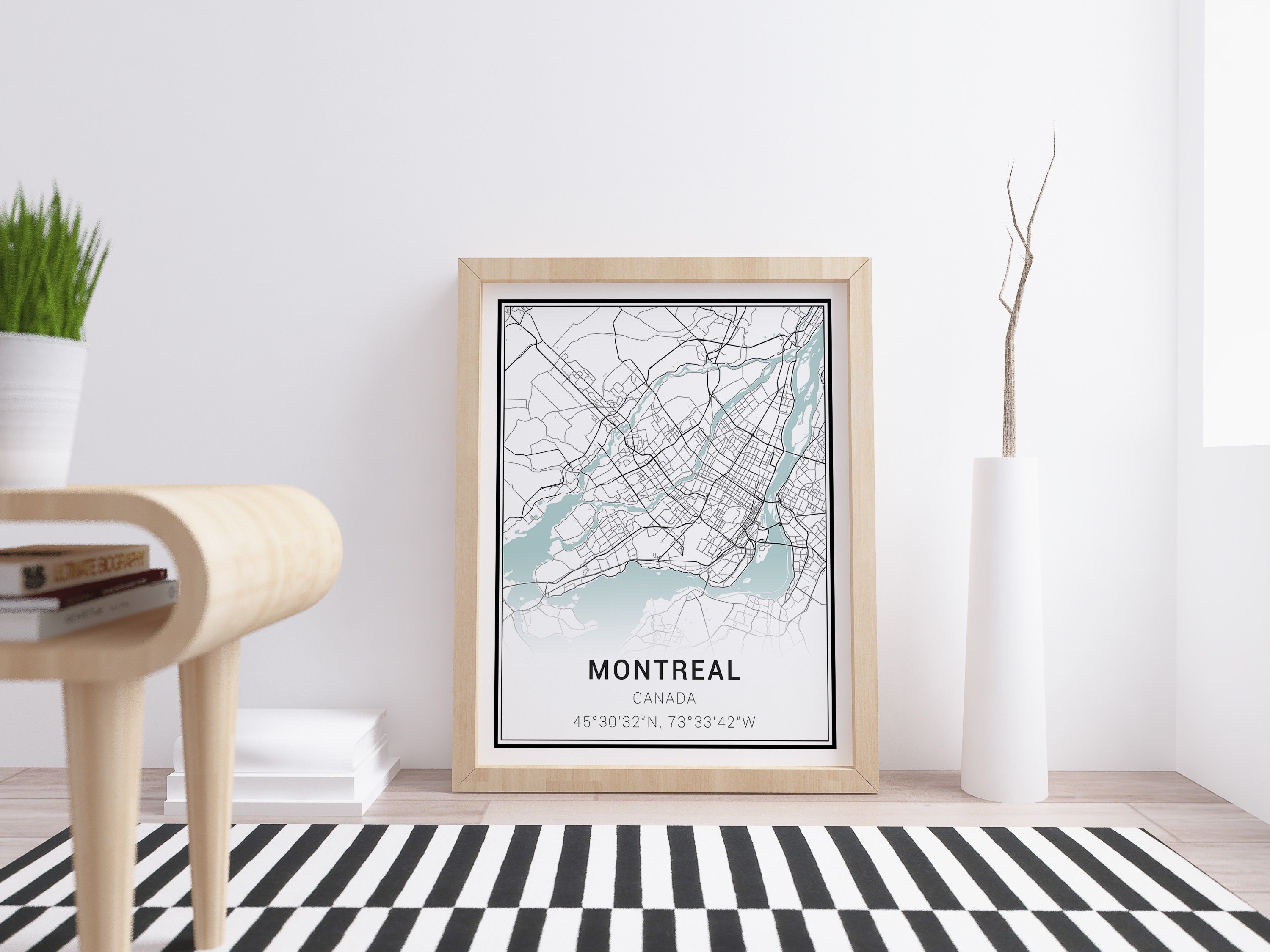 Montreal Map Art Print Canada Montreal City Map Poster Montreal Wall ...
