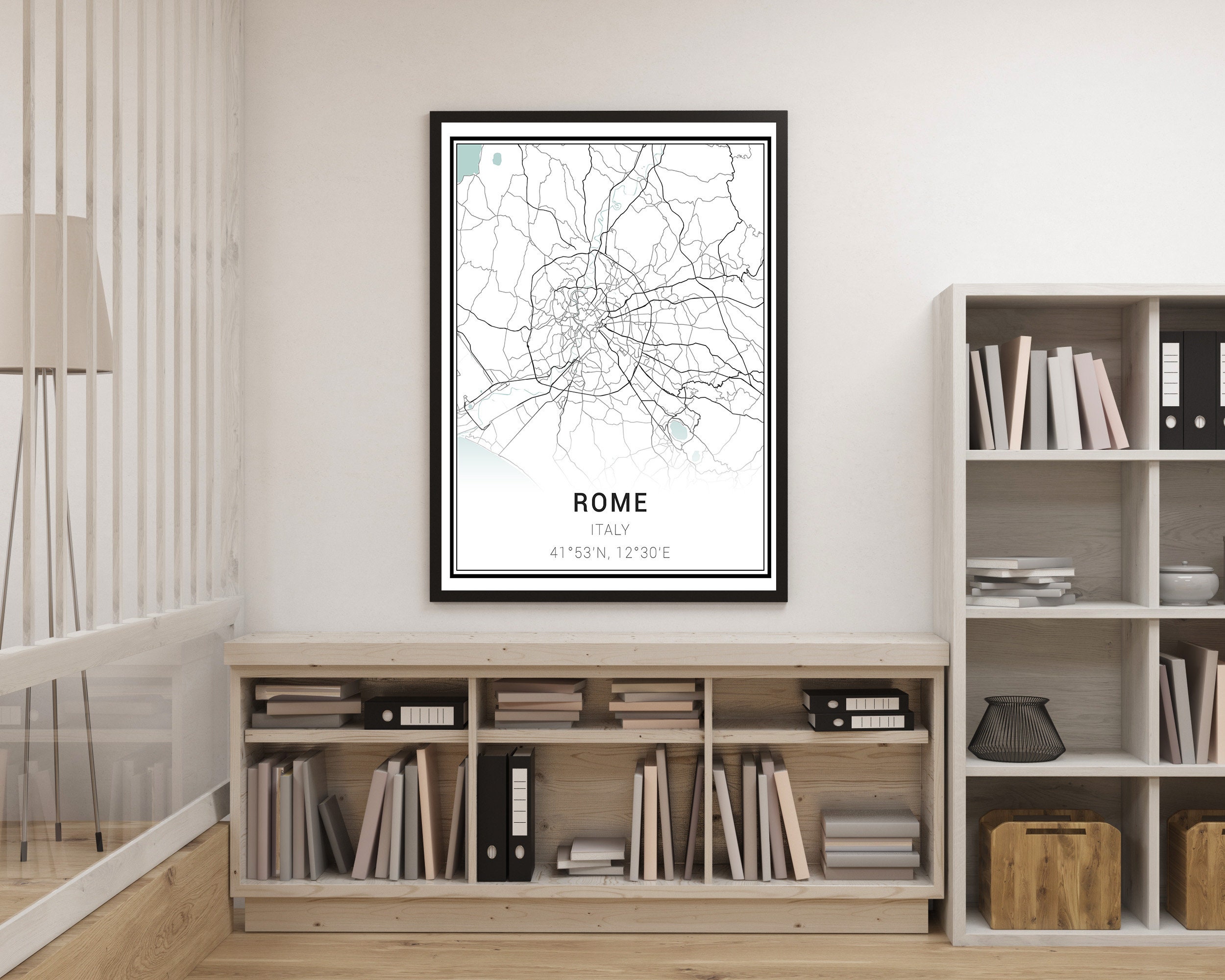 Rome Map Art Print • Italy Rome City Map Poster • Italy Rome Wall Art ...
