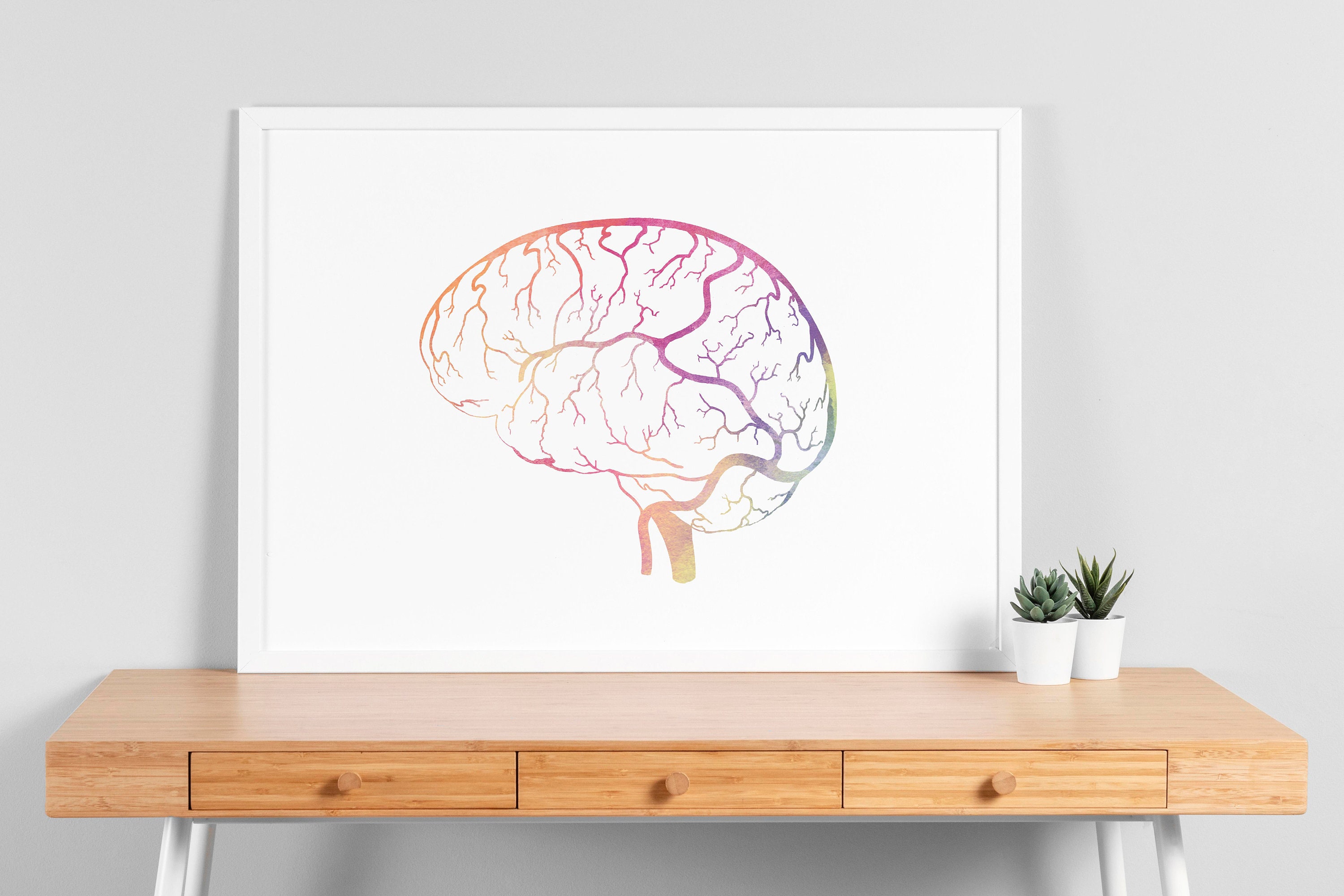 Watercolor Veins of the Brain Poster Brain Science Wall Art - Etsy