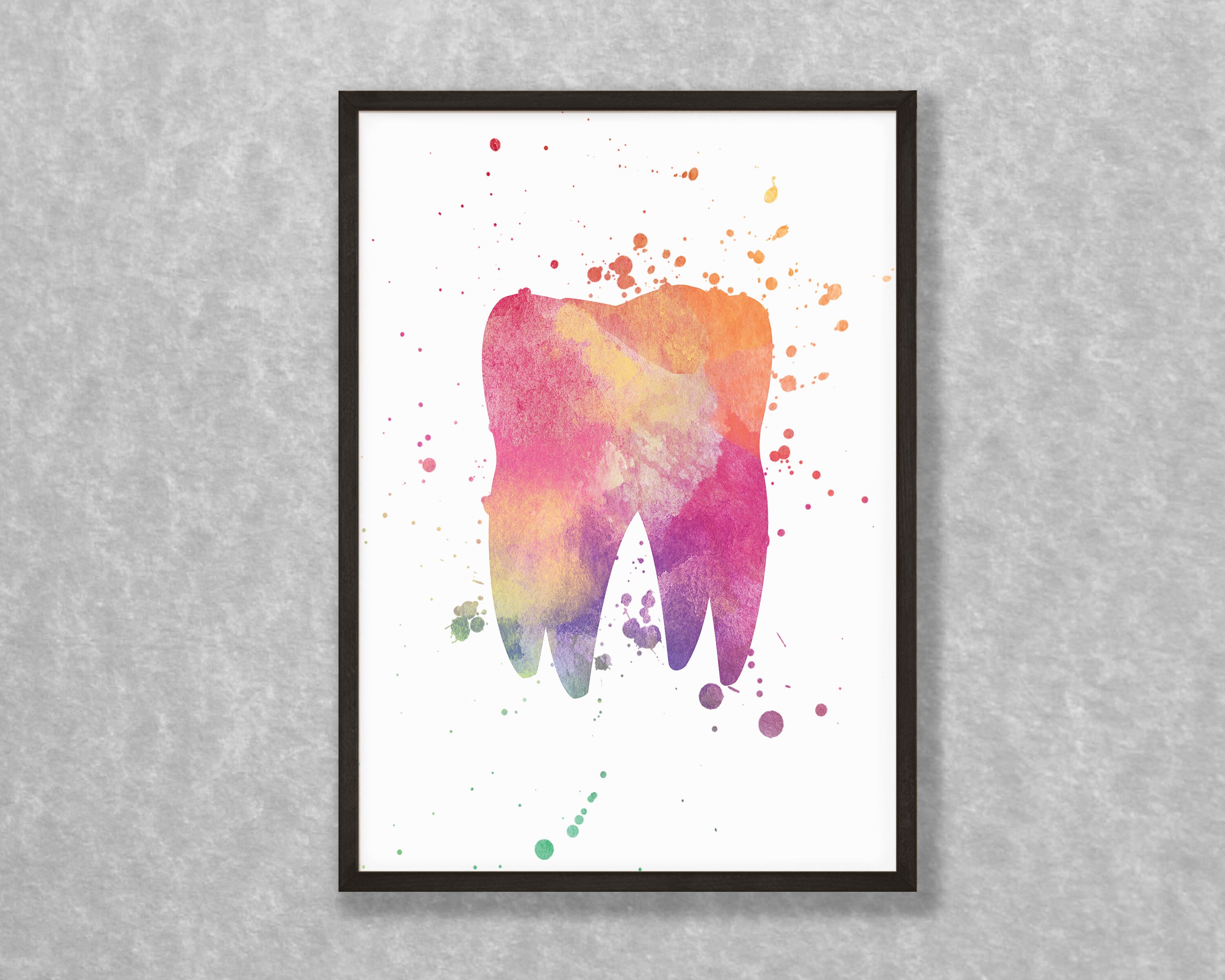 Watercolor Human Tooth Poster Dentist Decor Dentistry - Etsy