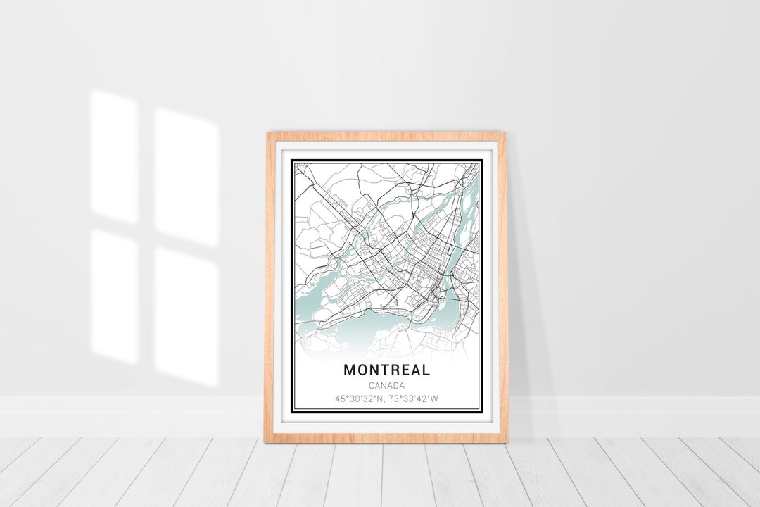 Montreal Map Art Print • Canada Montreal City Map Poster • Montreal ...