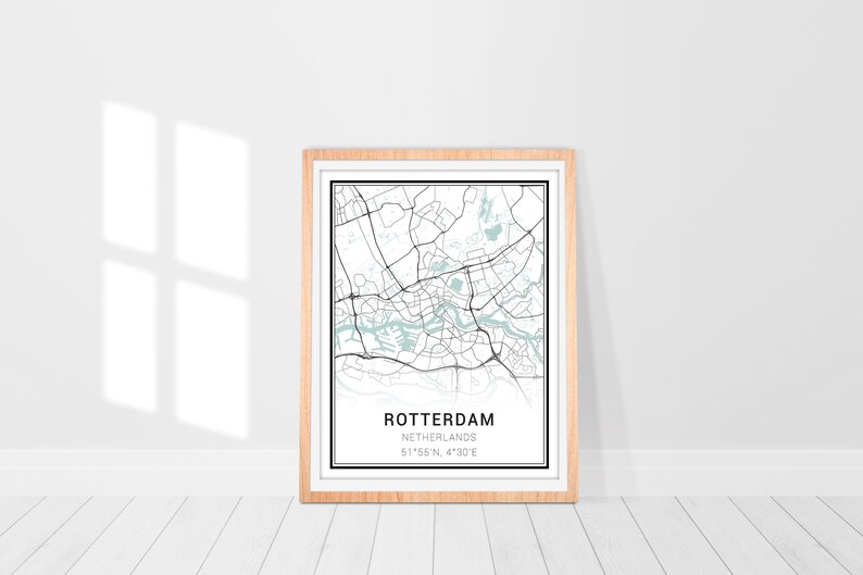 Rotterdam Map Art Print • Netherlands Rotterdam City Map Poster ...