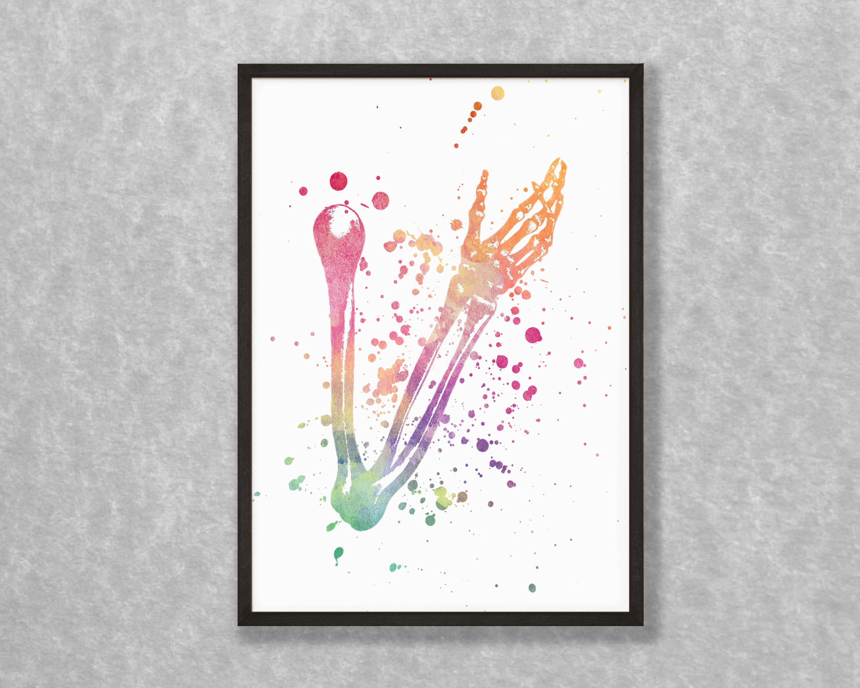 Watercolor Arm Anatomy Skeletal System Print, Human Anatomy Print ...