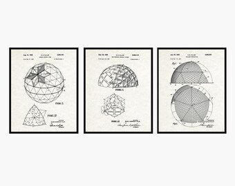 Art & Collectibles Minimalist Wall Art Buckminster Fuller Architecture ...