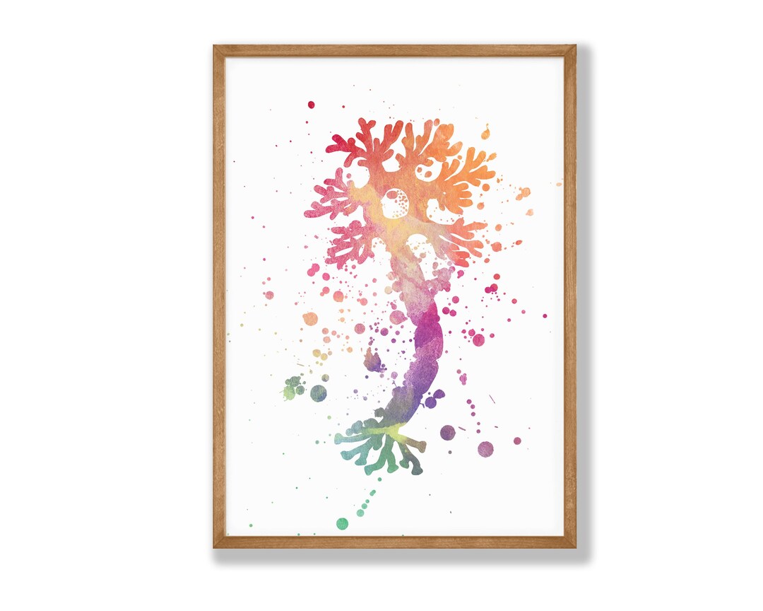 Watercolor Motor Neuron Print - Brain Wall Art, Science and Medical ...