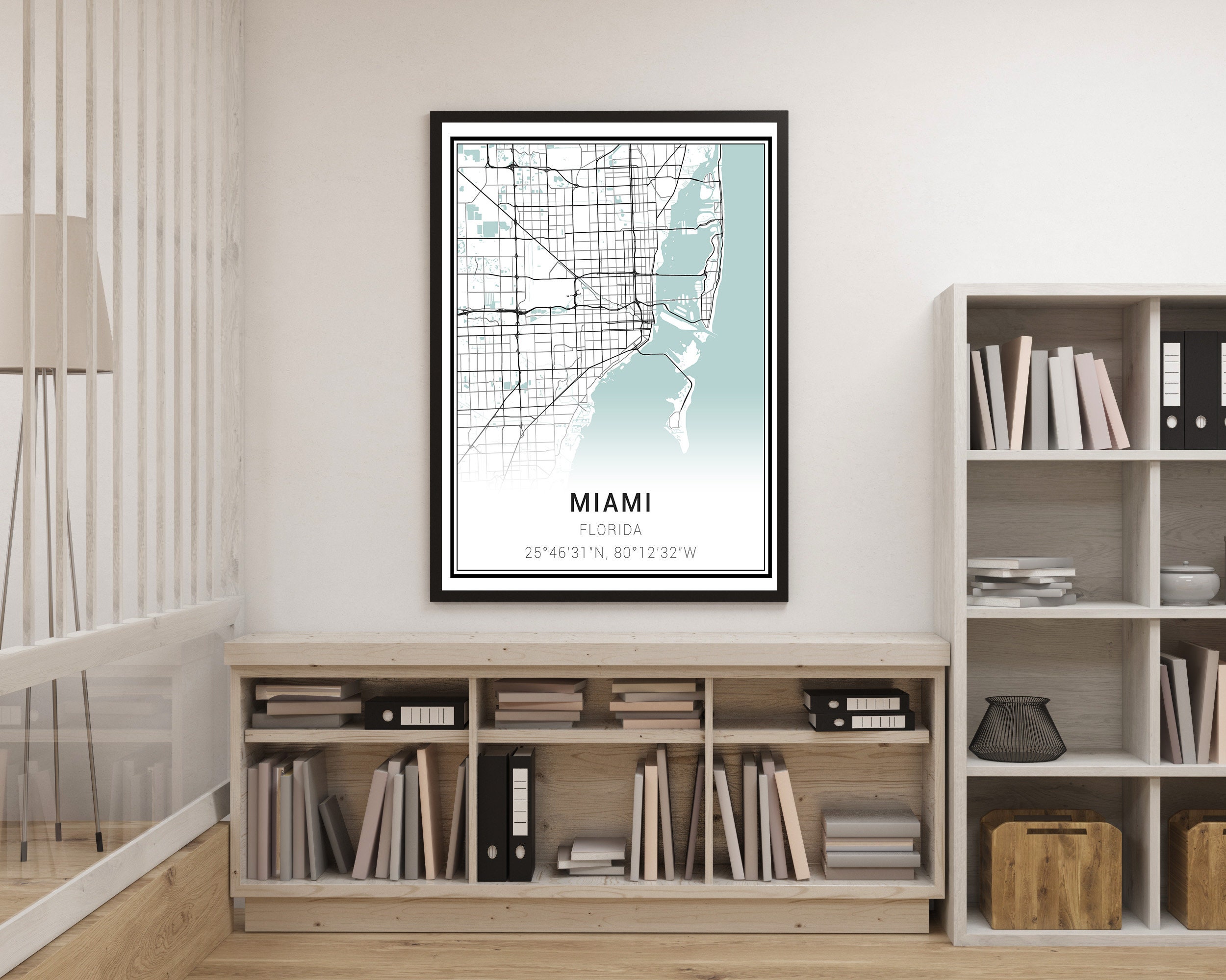 Miami Map Print • Miami City Map • Miami Poster • Miami Wall Art ...