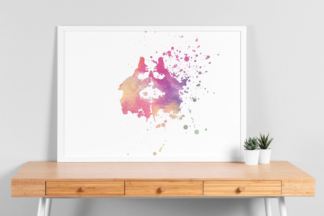 Watercolor Rorschach Inkblot Test Card 2, Medical Clinic Art Poster ...