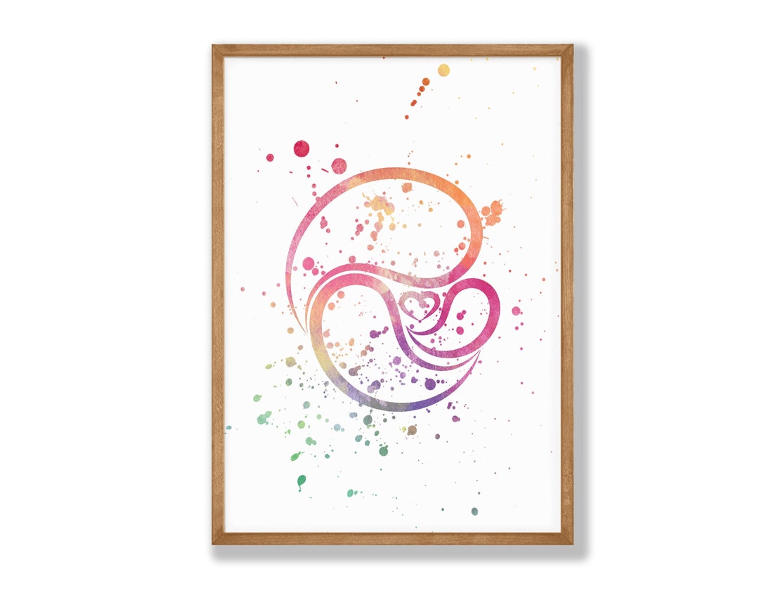 Mama und Baby Aquarell, Schwangerschafts- und Geburtshelfer Geschenk ...