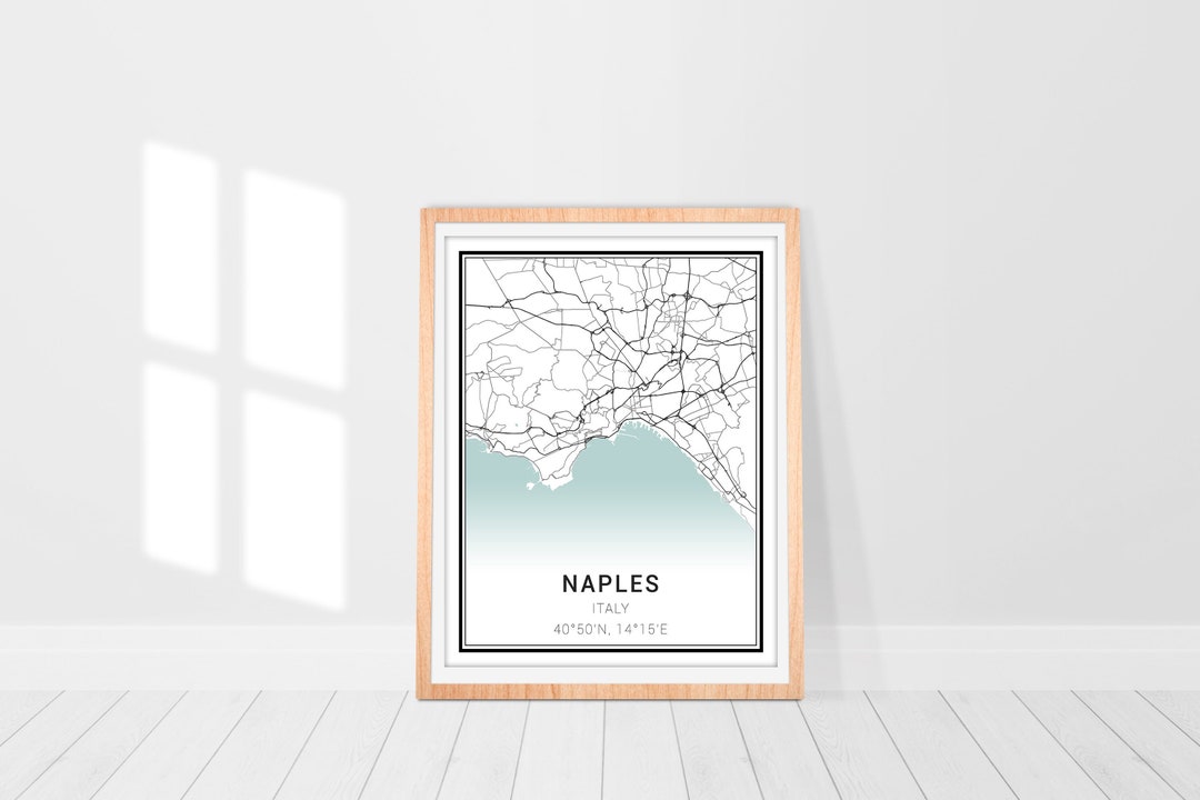 Naples Map Art Print • Italy Naples City Map Poster • Naples Wall Art ...