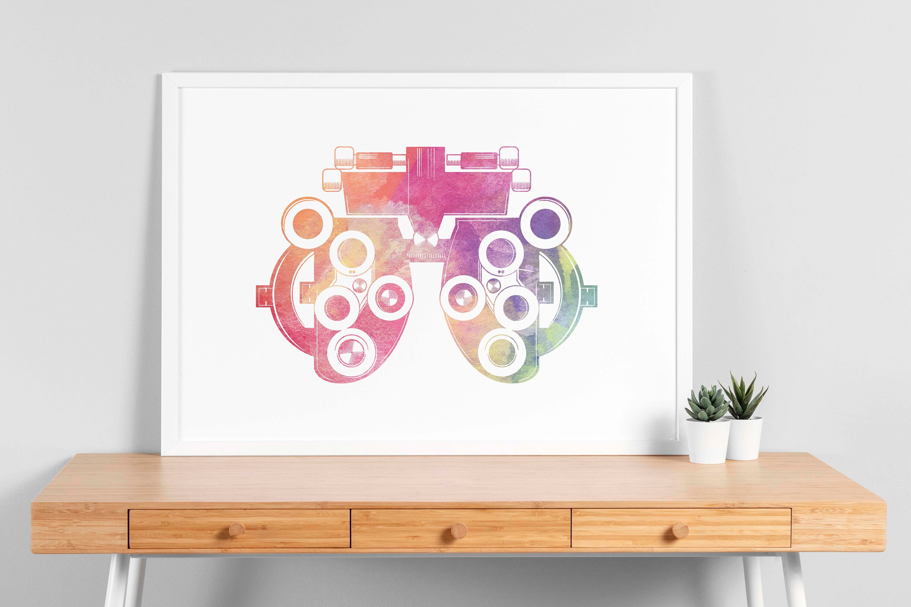 Watercolor Phoropter Optometry Tool Poster - Human Eye Optometrist ...