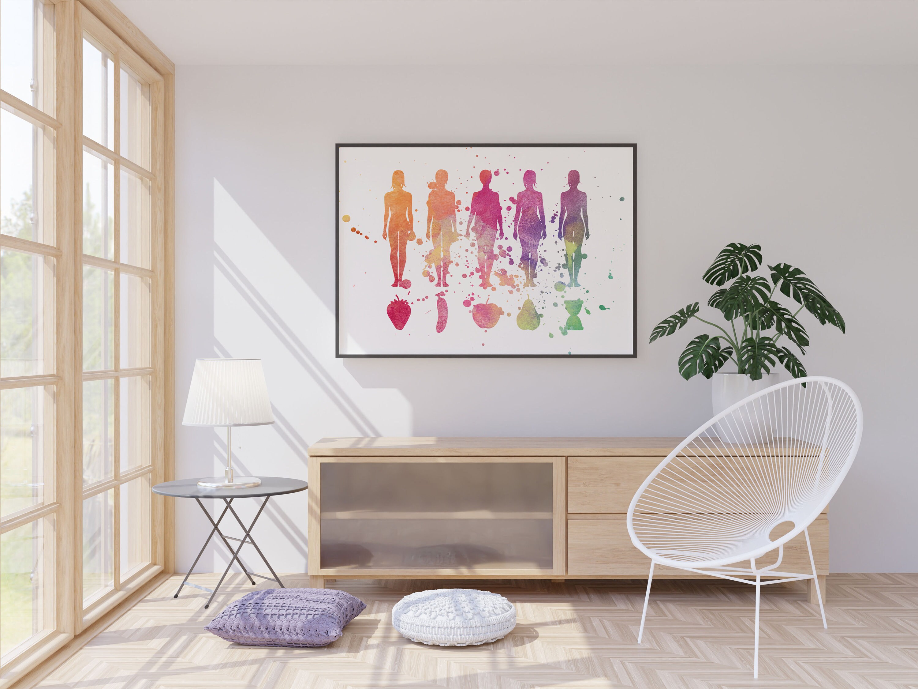 Watercolor Famale Body Shapes Poster Human Anatomy Print - Etsy