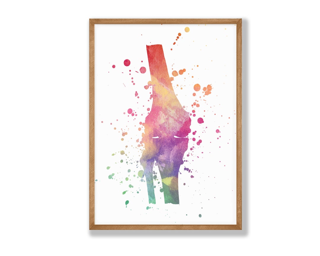 Watercolor Knee Bone Print, Human Anatomy Poster, Osteopathic Doctor ...
