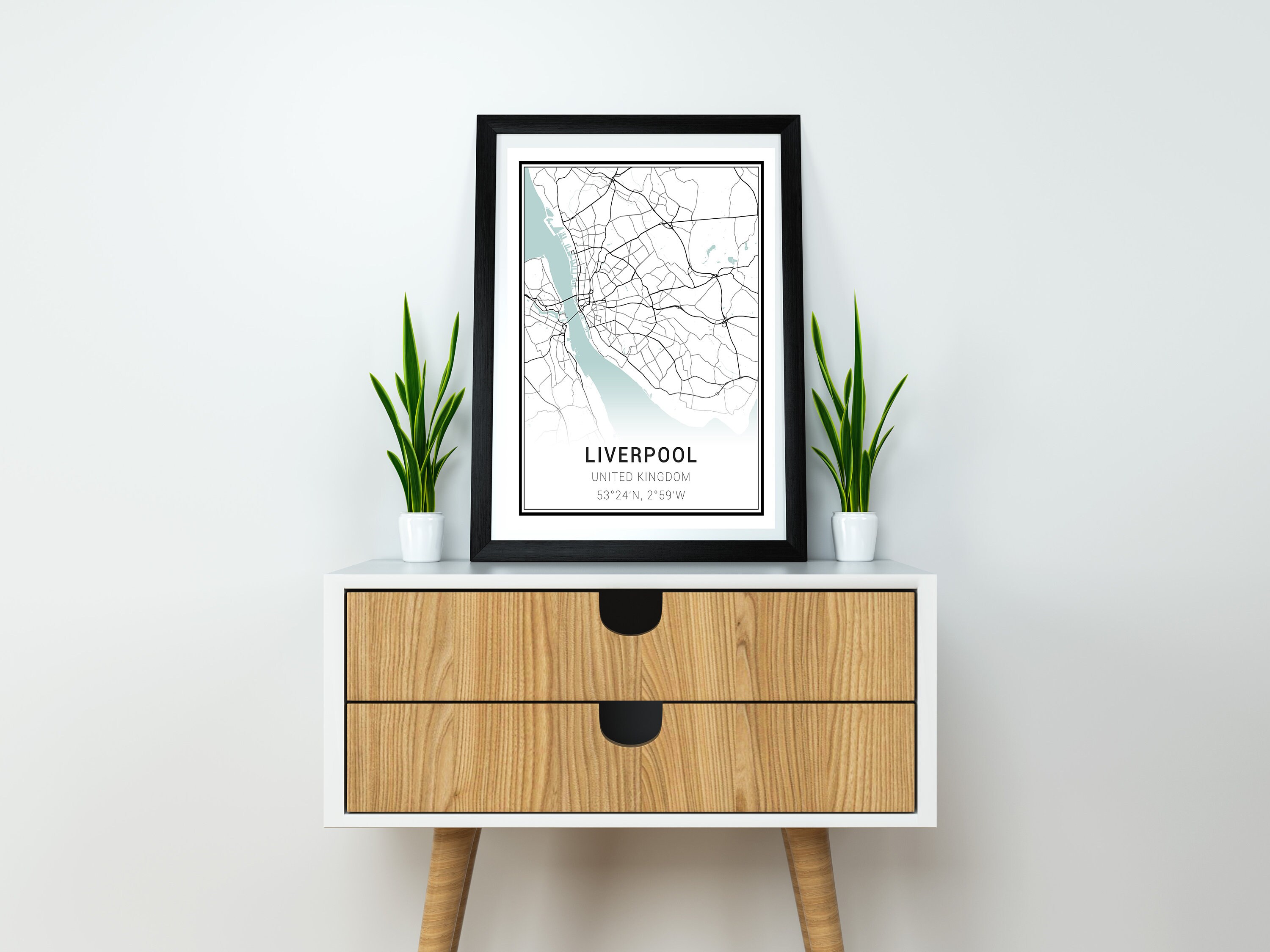 Liverpool Map Art Print • United Kingdom Liverpool City Map Poster ...